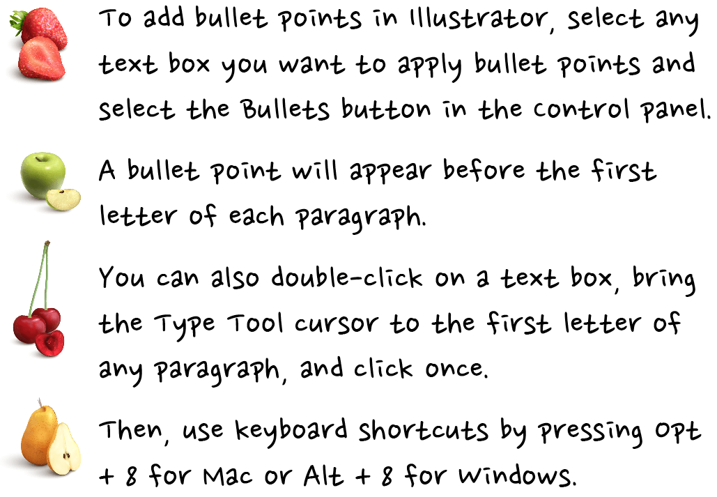 How to Add Bullet Points in Illustrator