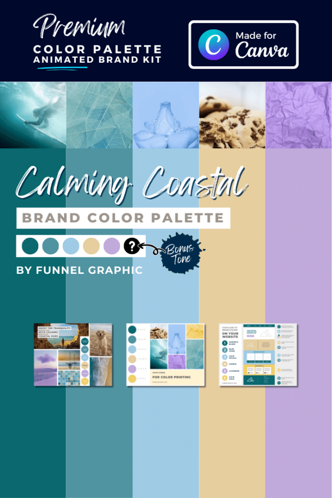 Calming Coastal Premium Canva Color Palette | Funnel Graphic
